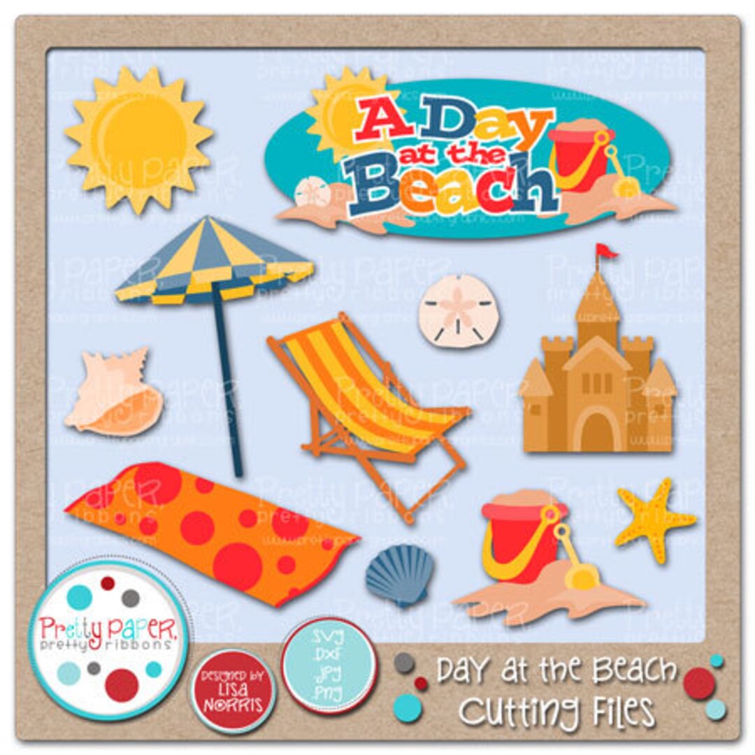 Day at the Beach Cutting Files & Clip Art - Instant Download - Etsy