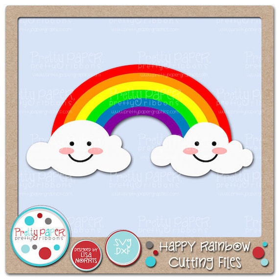 Happy Rainbow Cutting Files & Clip Art Instant Download | Etsy