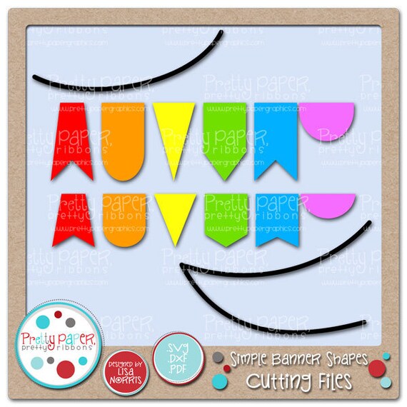 Simple Banner Shapes Cutting Files Instant Download | Etsy