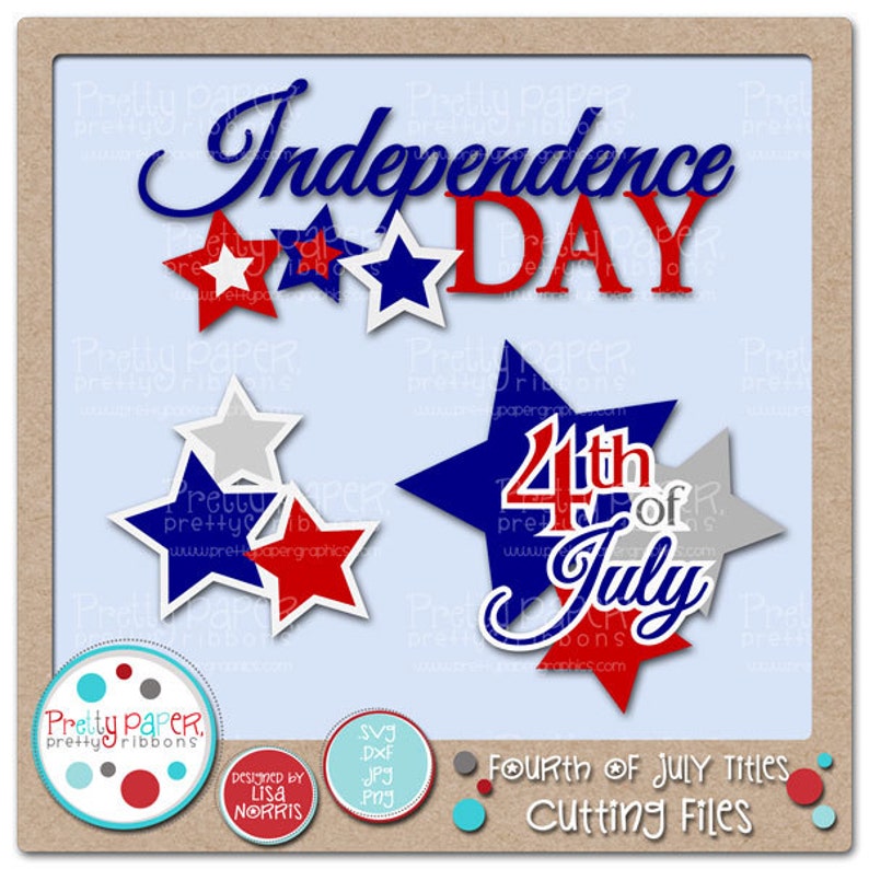 Fourth of July Titles Cutting Files & Clip Art - Instant Download - Etsy