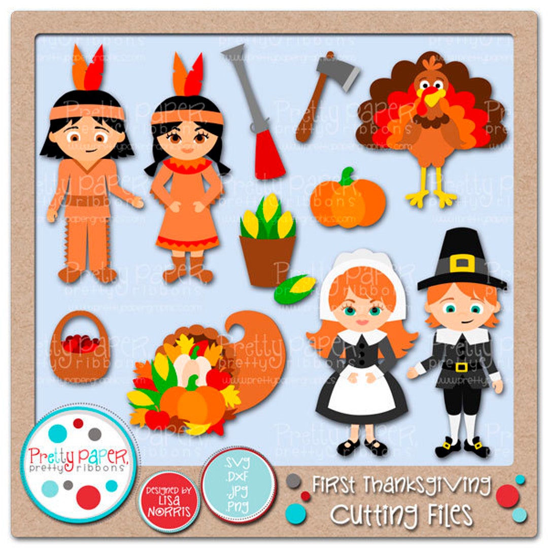 First Thanksgiving Cutting Files & Clip Art - Instant Download - Etsy