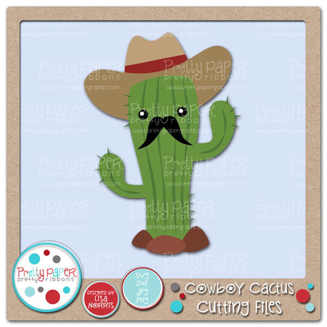 Cowboy Cactus Cutting Files & Clip Art - Instant Download - Etsy