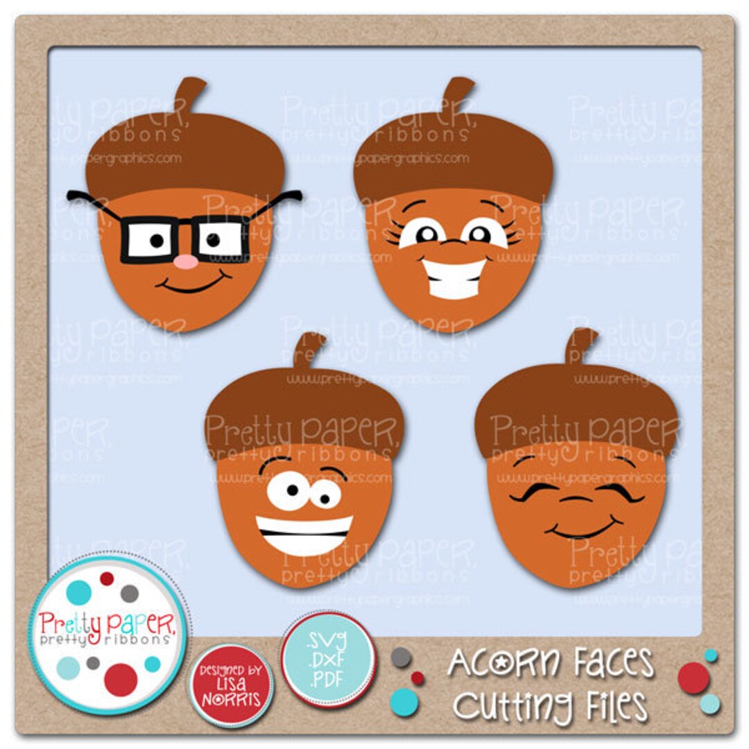 Acorn Faces Cutting Files & Clip Art - Instant Download - Etsy