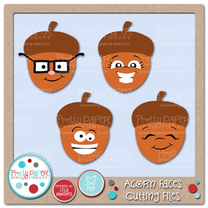Acorn Faces Cutting Files & Clip Art Instant Download - Etsy