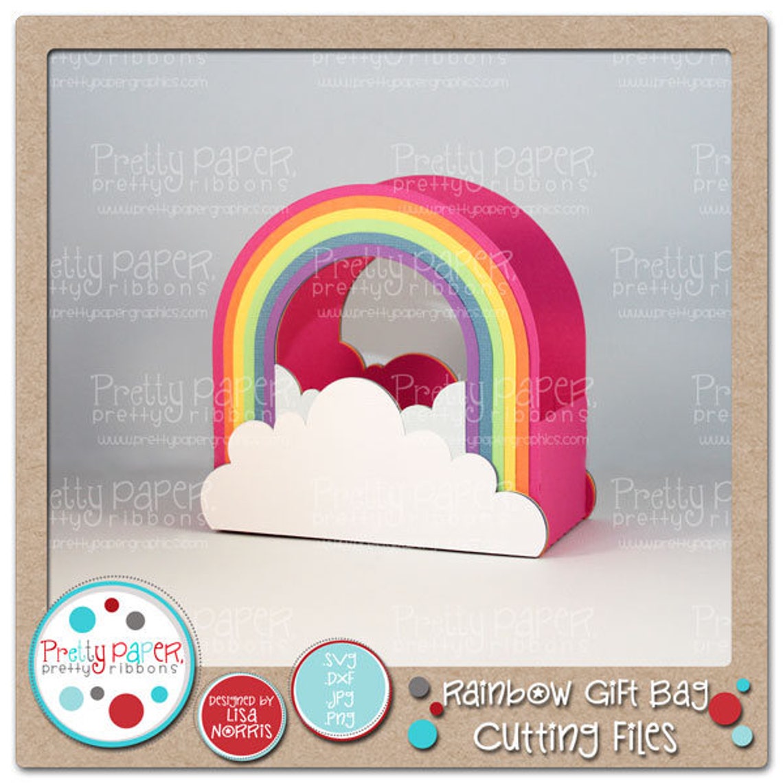 Rainbow Gift Bag Cutting Files Instant Download | Etsy