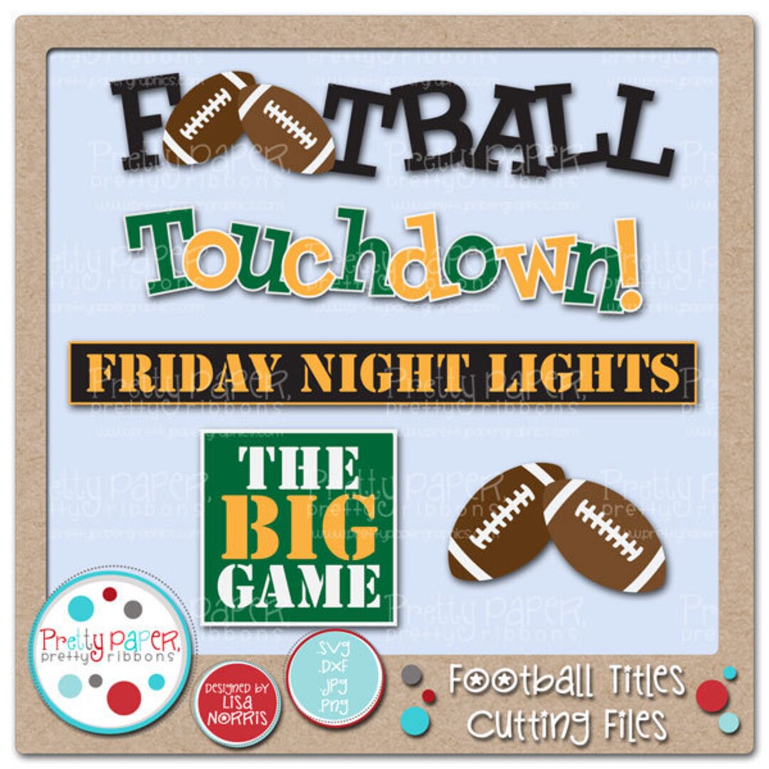 Football Titles Cutting Files & Clip Art - Instant Download - Etsy