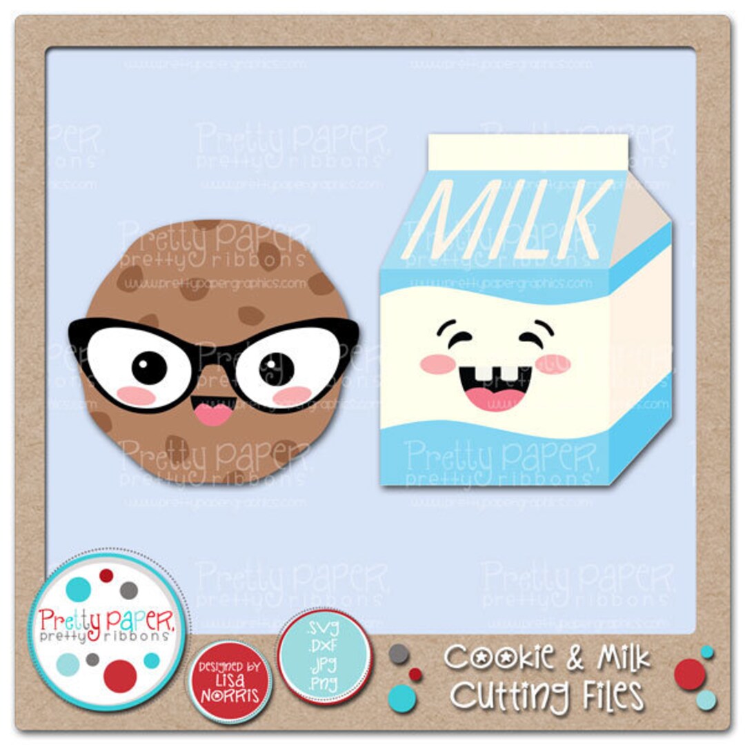 Cookie and Milk Cutting Files & Clip Art - Instant Download - Etsy