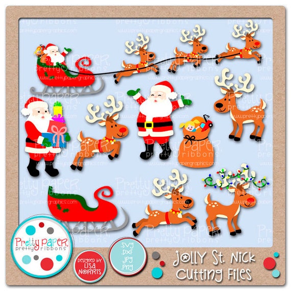 Jolly St. Nick Cutting Files & Clip Art Instant Download | Etsy