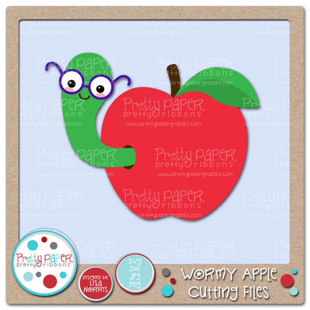 Wormy Apple Cutting Files & Clip Art - Instant Download - Etsy