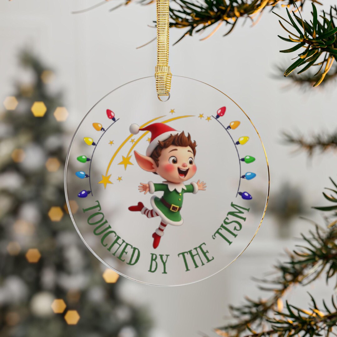 Touched by the Tism Autism Spectrum Elf Dancing Christmas Acrylic ...
