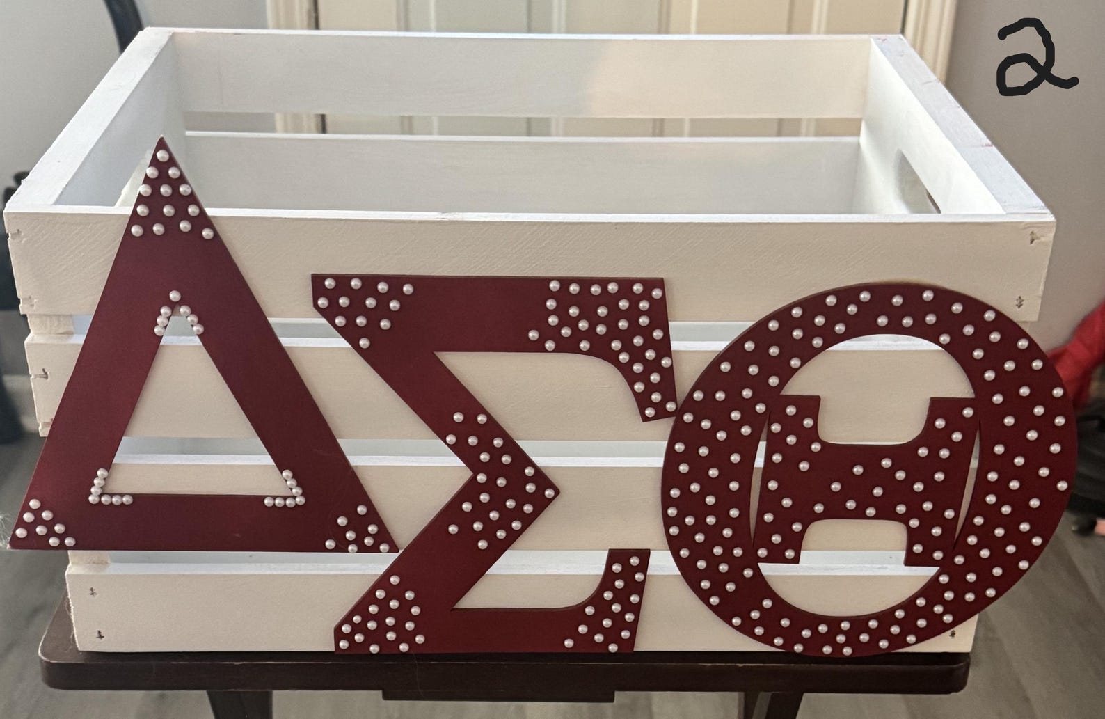 Painted Wooden Crate Delta Sigma Theta Storage - Etsy
