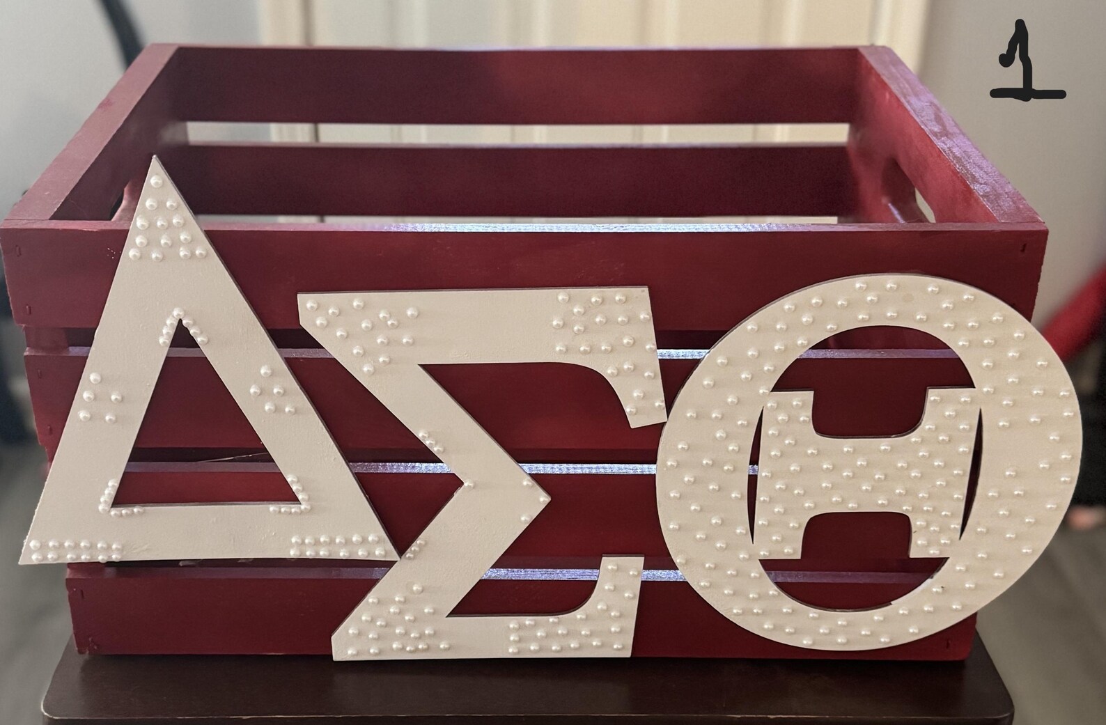 Painted Wooden Crate Delta Sigma Theta Storage - Etsy