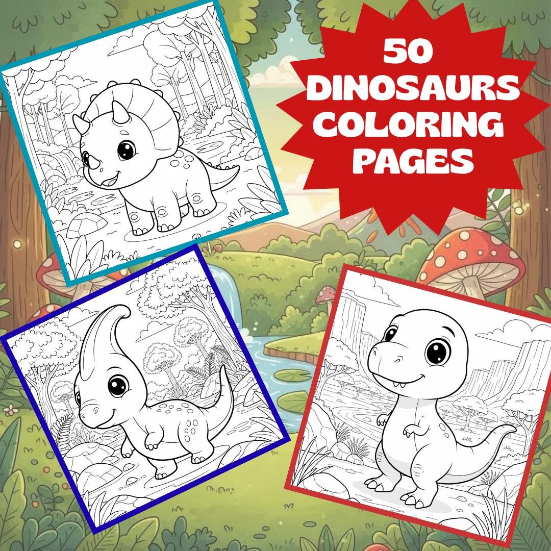 Baby Dinosaur Coloring Pages | Coloring Book for Kids | Cute Baby ...