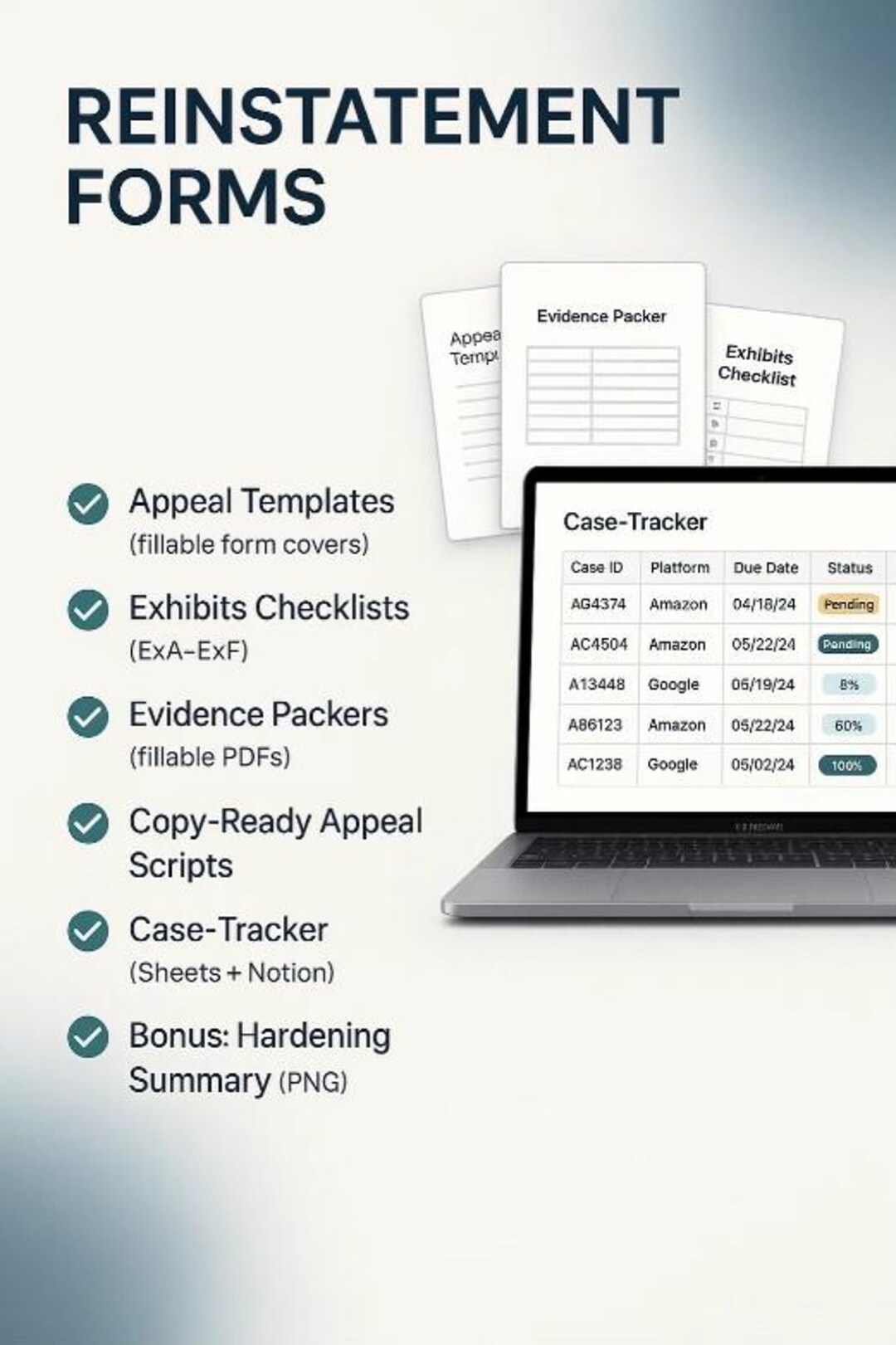 Account Reinstatement Kit: Reinstatement Forms, Appeal Templates ...