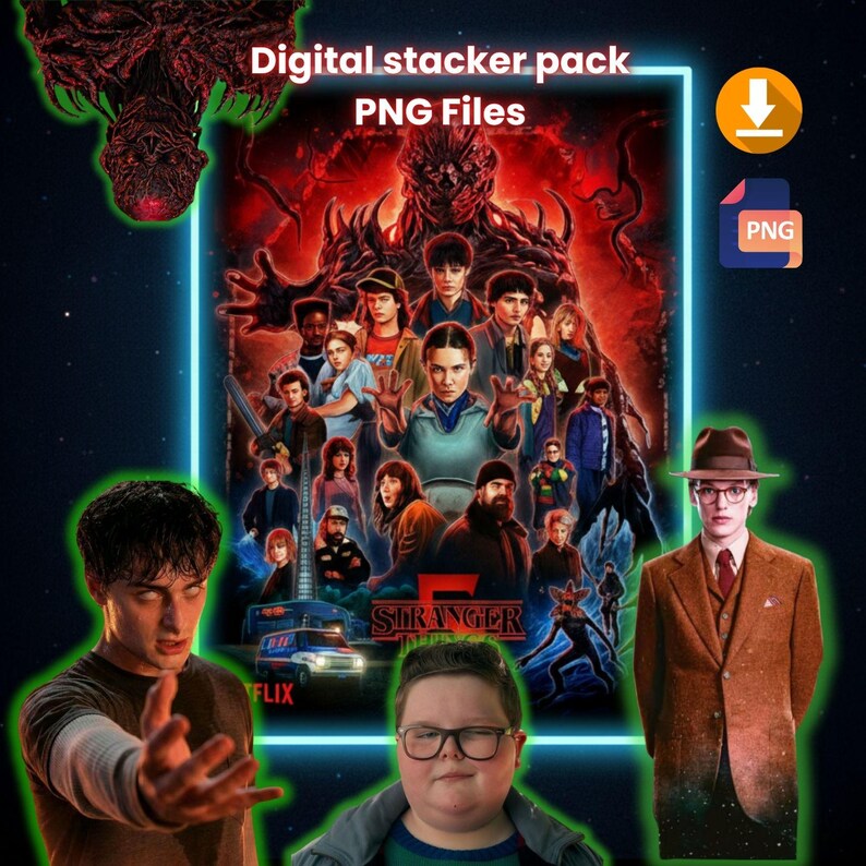 Stranger Things Inspired Stickers | Netflix Series Fan Art | Digital ...