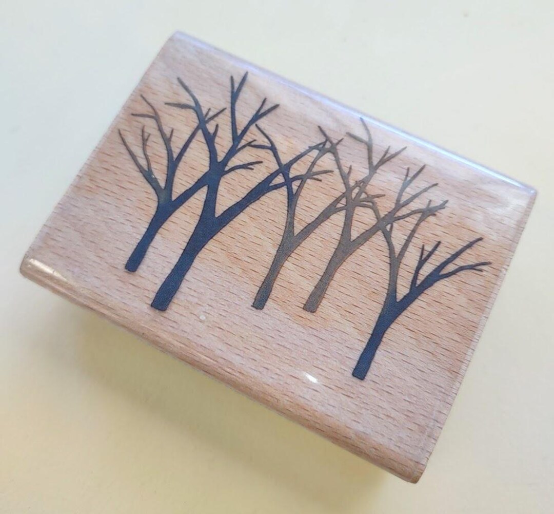 Tree Forest Stamp Red Rubber Wooden Stamp for Scrapbooking Crafting ...
