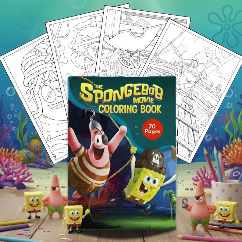 Spongebob Movie Search Squarepants Coloring Page, Printable Bikini ...