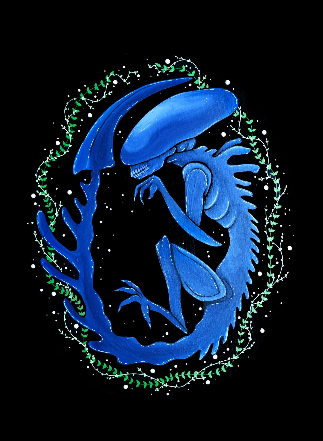 Blue Xenomorph Alien Fan Art - Art Print - Etsy