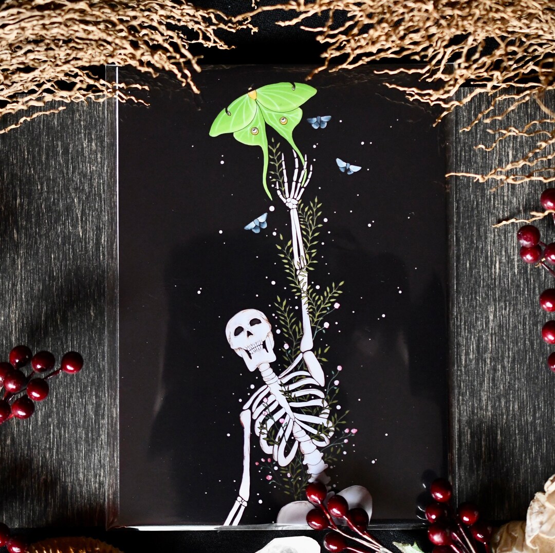 Luna Skeleton Art Print - Etsy