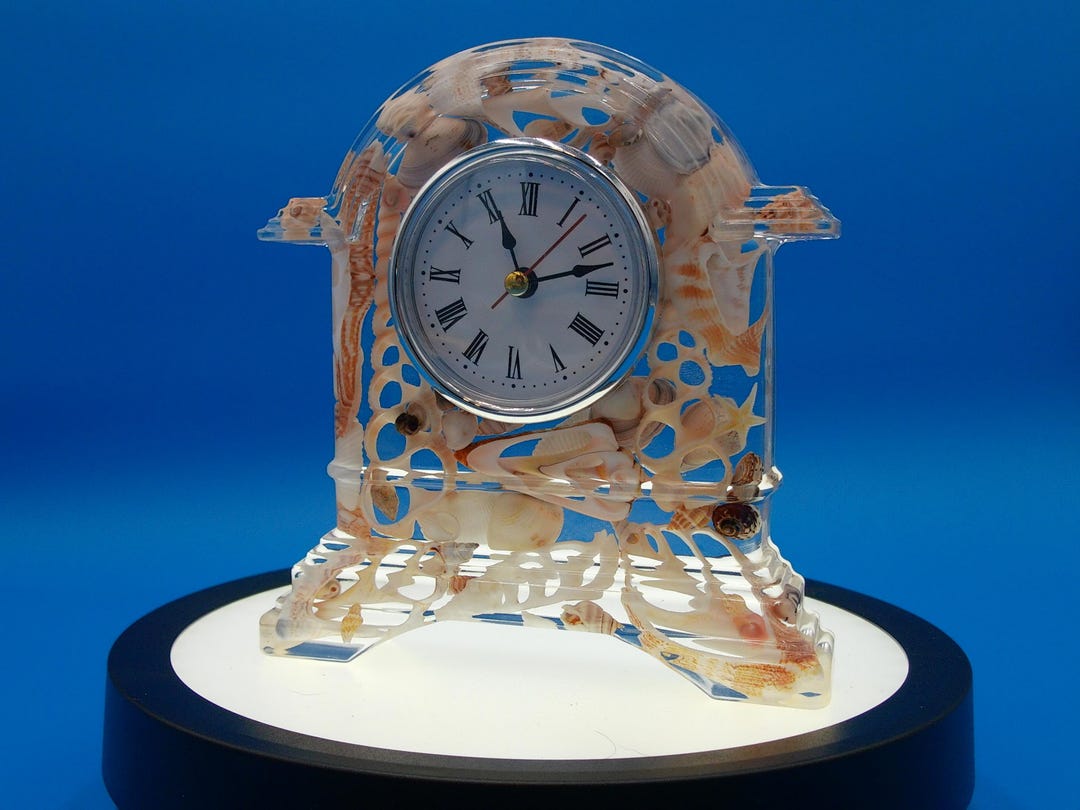 Epoxy Resin Seashell Matel Clock - Etsy