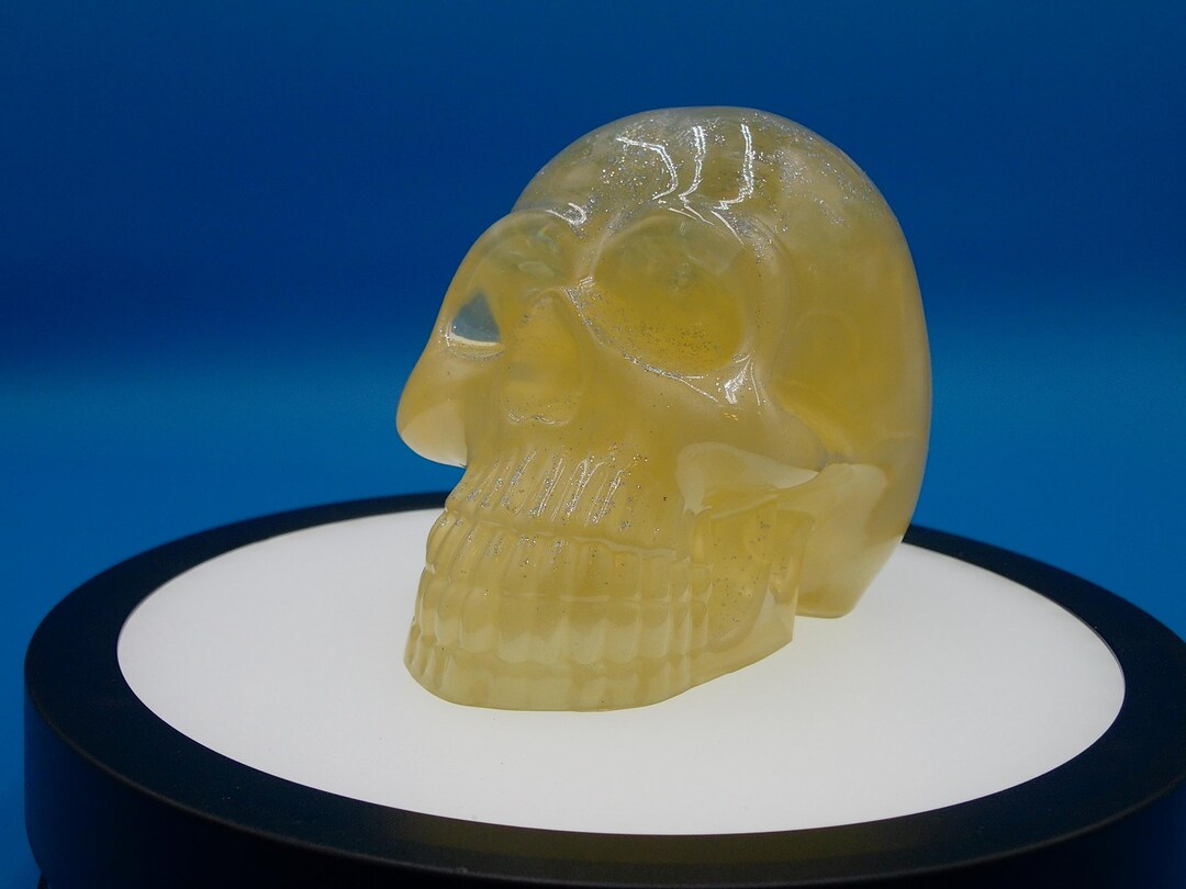 Epoxy Resin Skull Wit Light Base. - Etsy