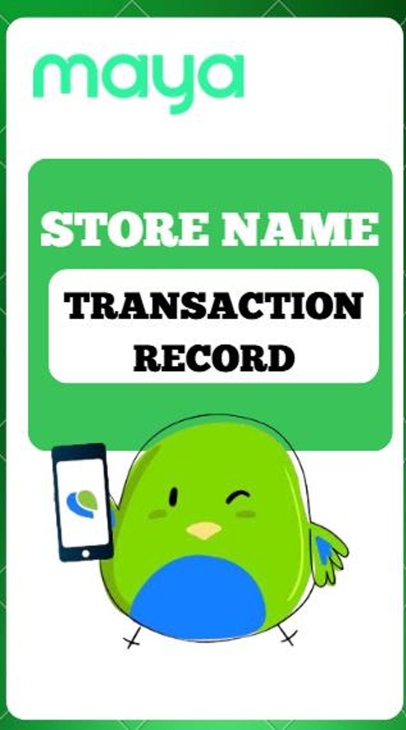 Editable and Printable Gcash and Maya Transaction Records and Slips ...