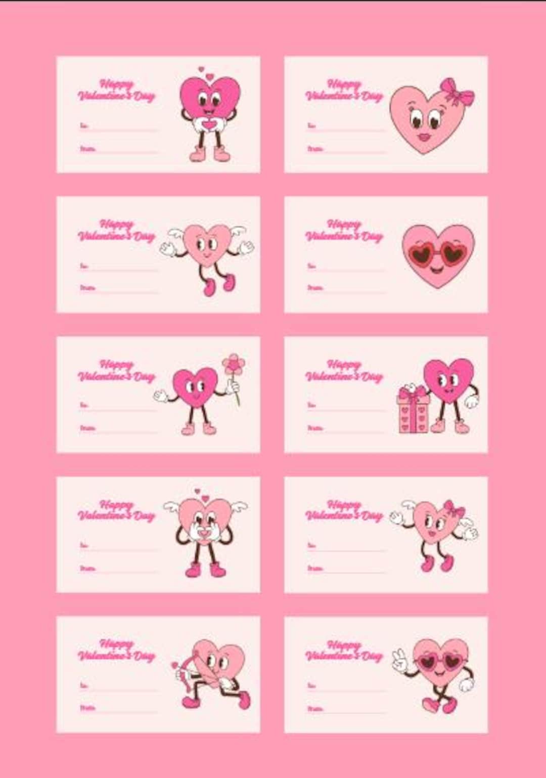Editable and Printable Valentines Gift Tags and Stickers - Etsy