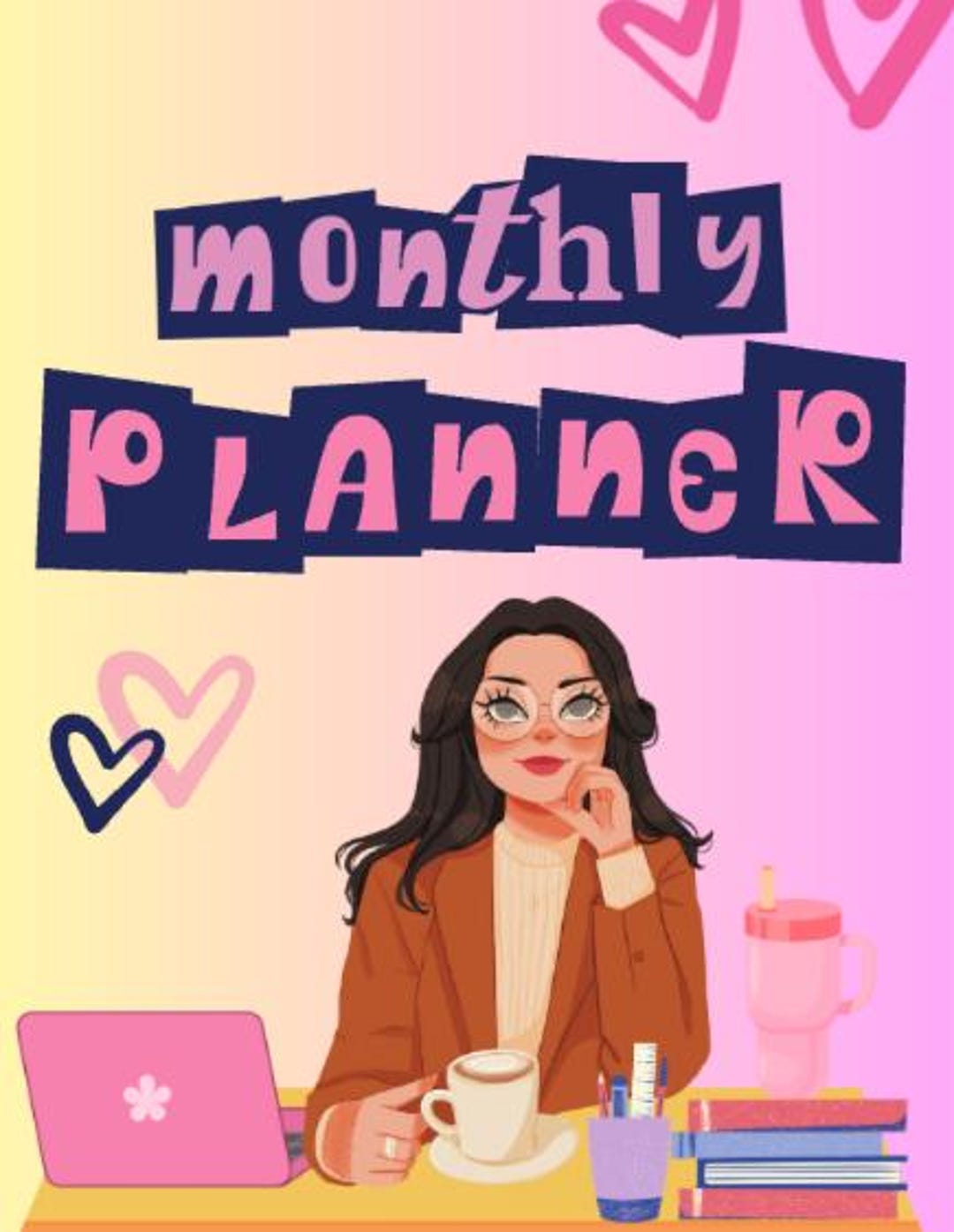 Editable and Printable Monthly Planner Lady Boss Theme - Etsy