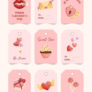 Editable and Printable Valentines Gift Tags and Stickers - Etsy