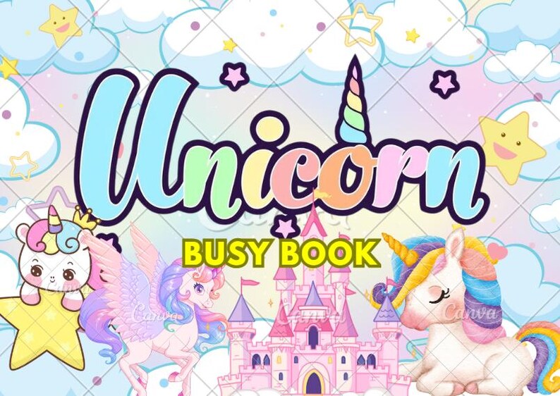 Editable and Printable Busy Book Unicorn Theme - Etsy