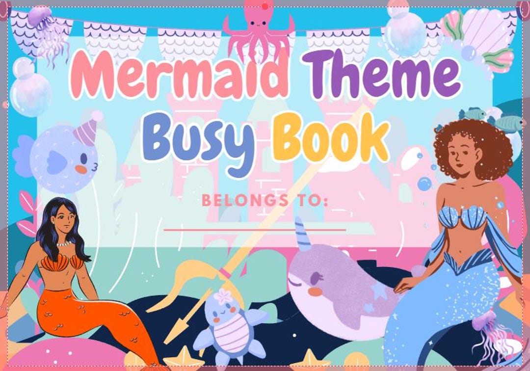 Editable and Printable Busy Book Mermaid Theme - Etsy
