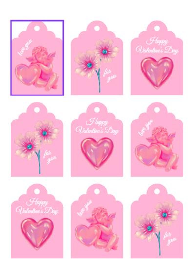 Editable and Printable Valentines Gift Tags and Stickers - Etsy