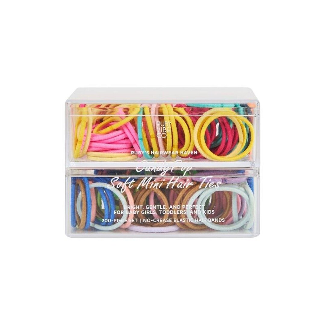Soft No-crease Mini Hair Ties for Gentle Kids Styling – Candypop | Ruby ...