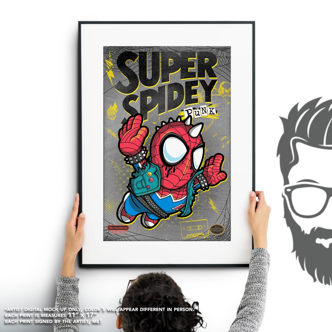 Super Spidey Punk Bro Art Print Re Mix / Geekery / Comic Book / Super ...
