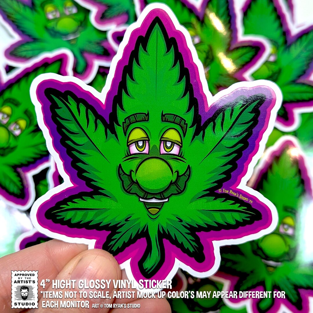 High Weed Glossy Sticker Artist Grade Geek Vinyl Stickers by Tom Ryan's ...