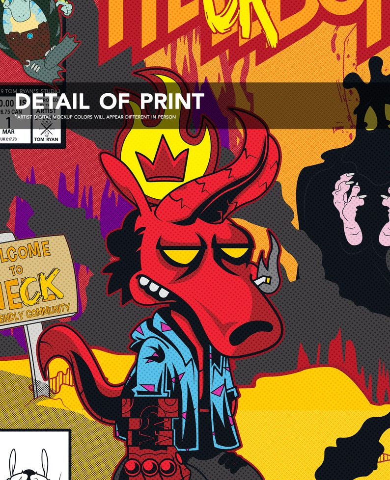 Heckboy Mash Up Print Rocko's Modern Life and Hellboy | Etsy