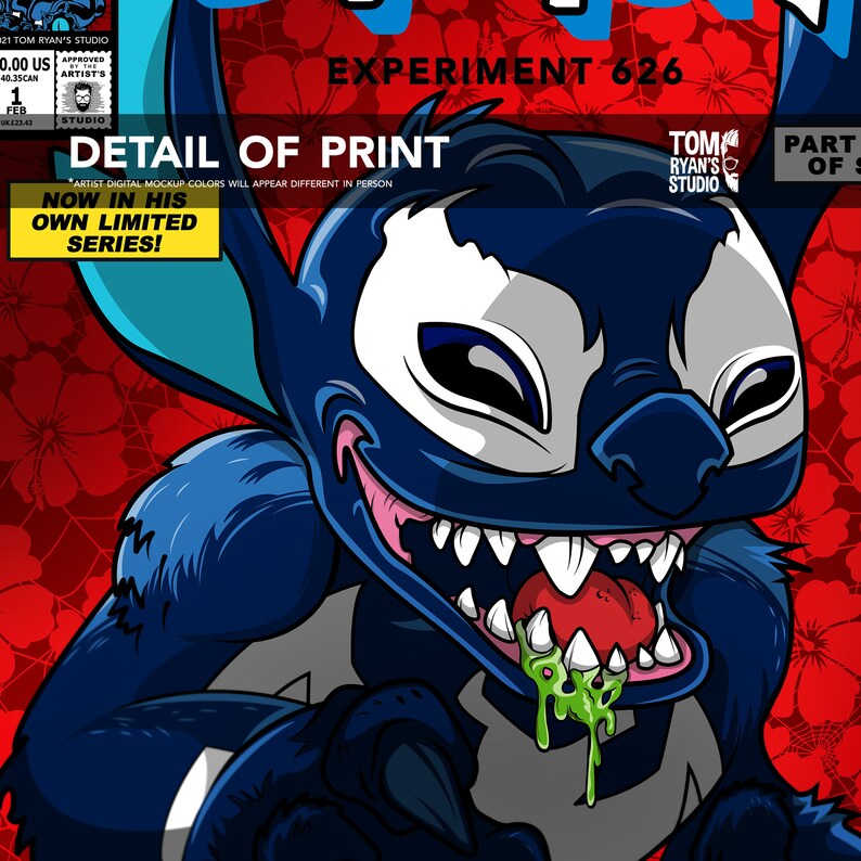 Stitchom / Mash up / Stitch Venom Geek Art Print - Etsy