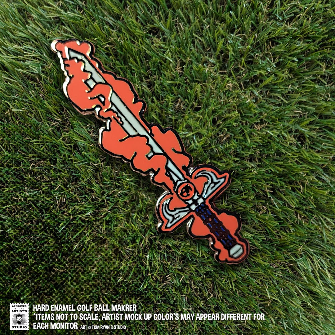 Cartoon Sword of the 80s Sword of the Omens Golf Ball Marker Hard ...