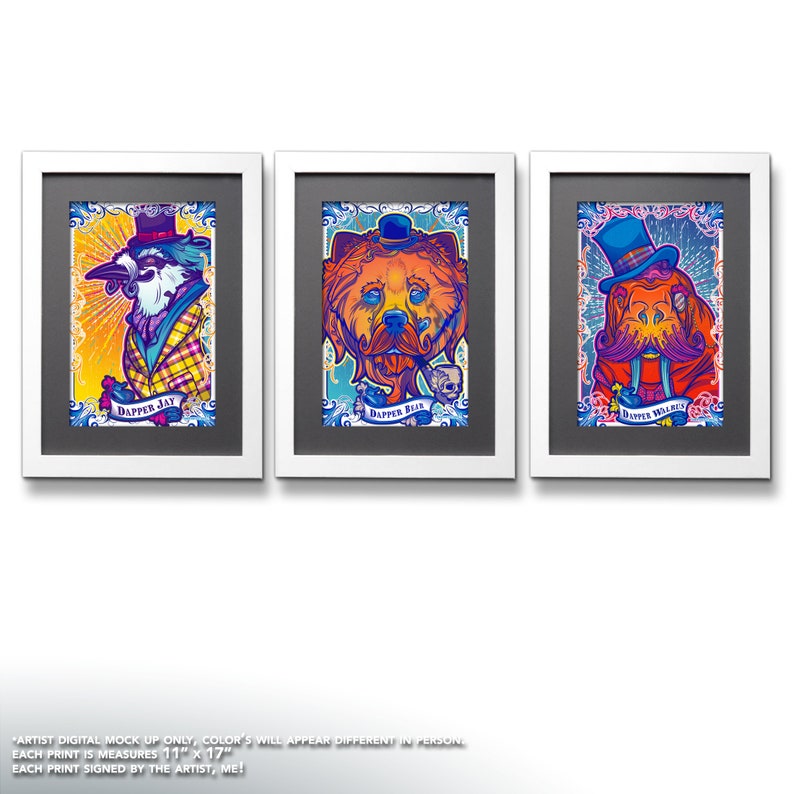 Dapper Animal Art Prints From the Creatives Trading Card Project - Etsy