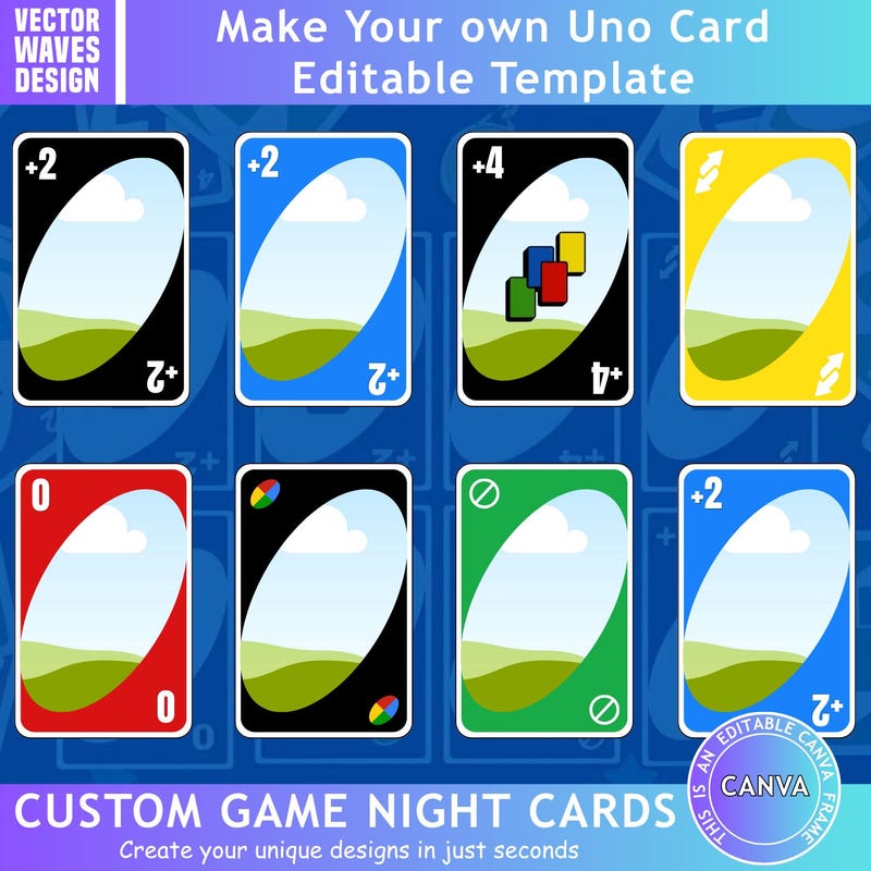 Blank Uno Cards Template - Etsy