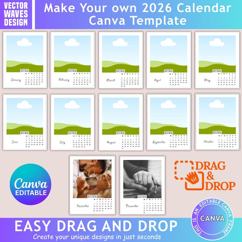 Mini Wall Calendar Kids - Etsy UK