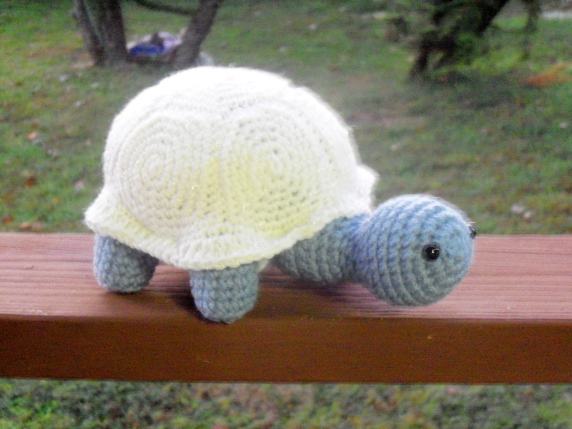 Light Blue Turtle With Sparkling White Shell MADE TO ORDER - Etsy
