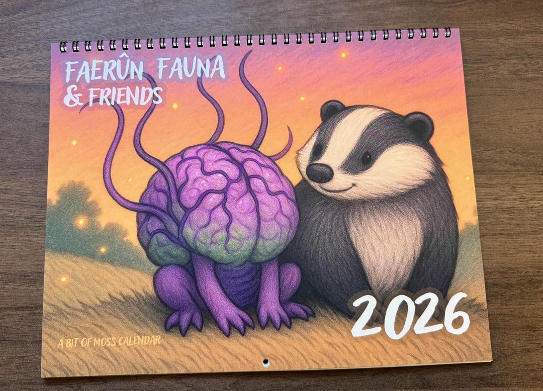 2026 Fantasy Creature Calendar • Storybook Animal Art • Cozy RPG ...