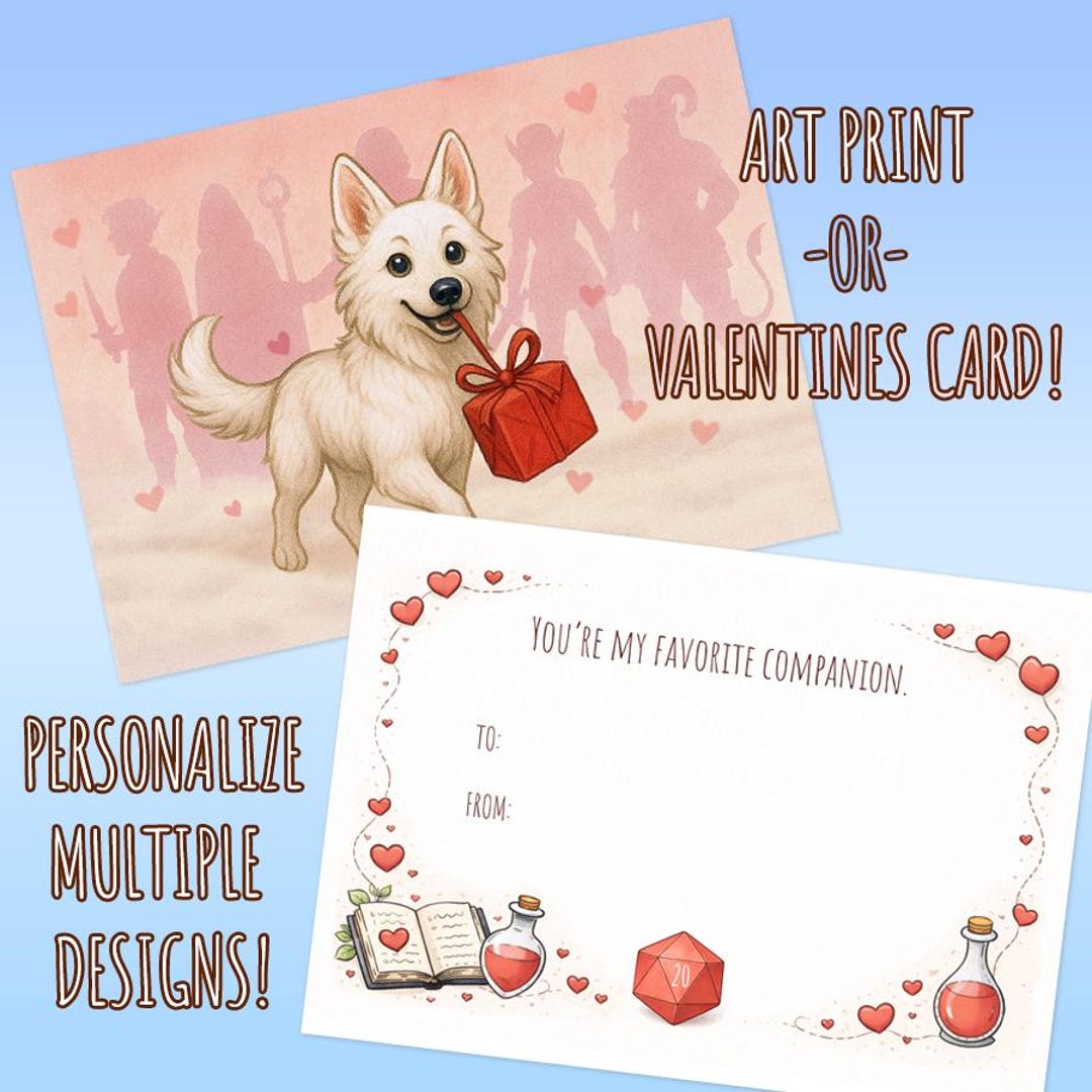 D&D Valentine Postcard | Gamer Gift, "you’re My Favorite Companion" - Etsy