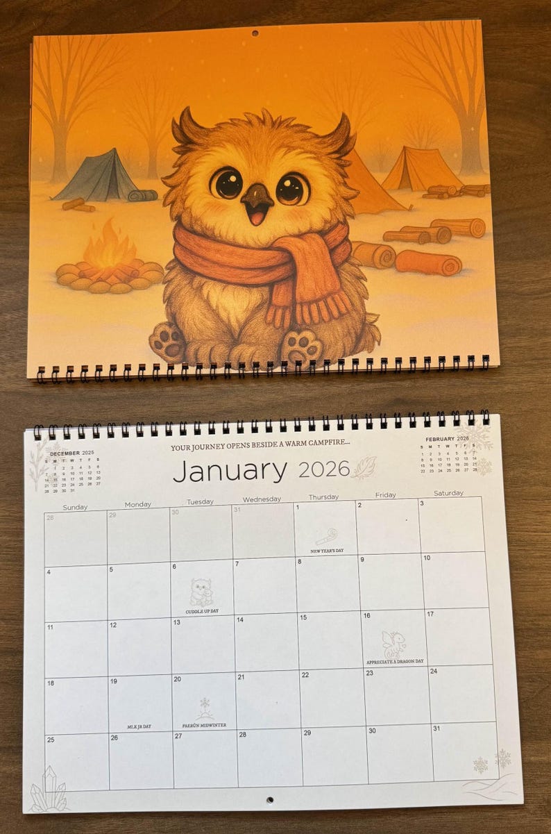 2026 Fantasy Creature Calendar • Storybook Animal Art • Cozy RPG ...
