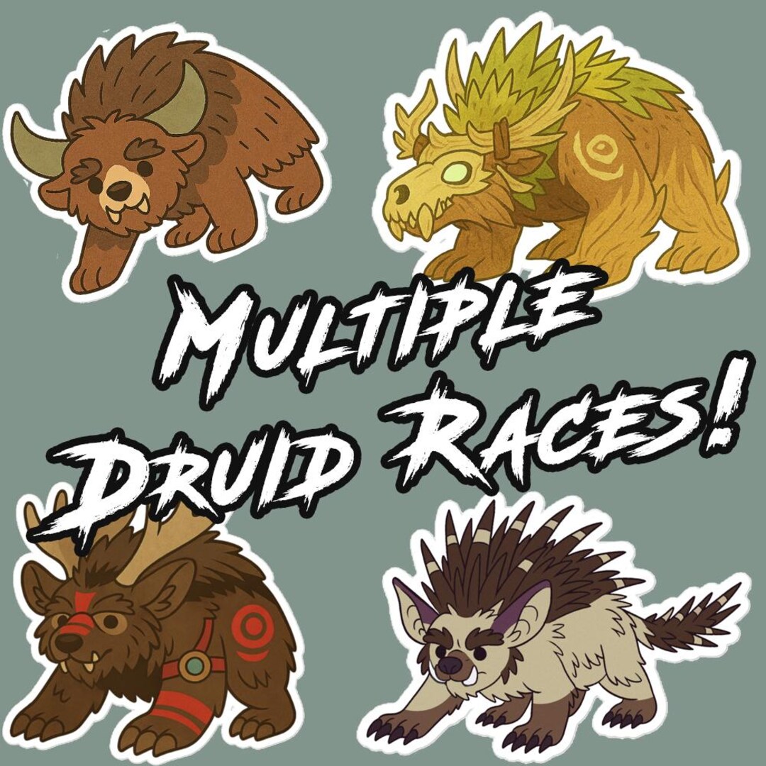 Fantasy Bear Shapeshifter Sticker • Hand-drawn Druid Animal Art (3 Inch ...