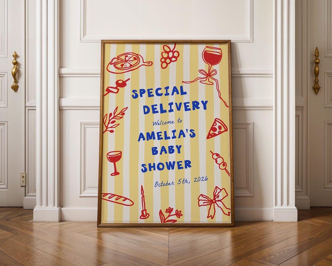 Special Delivery Baby Shower Welcome Sign Template | SD1 - Etsy