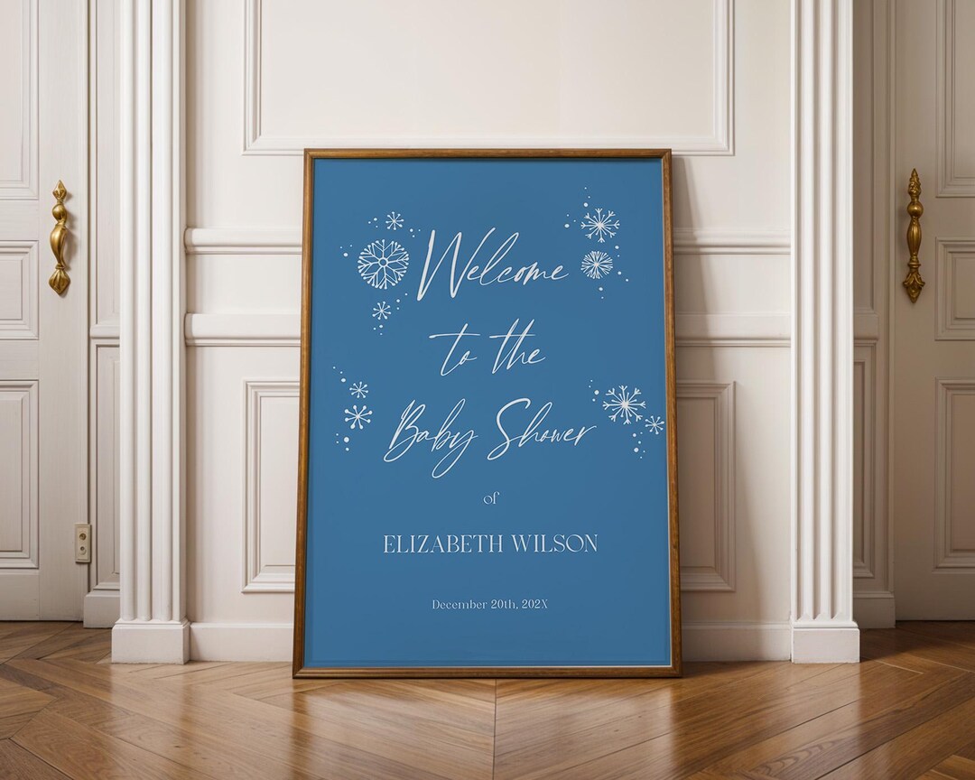 Baby It's Cold Outside Welcome Sign Template for Boy Baby Shower | SF1 ...