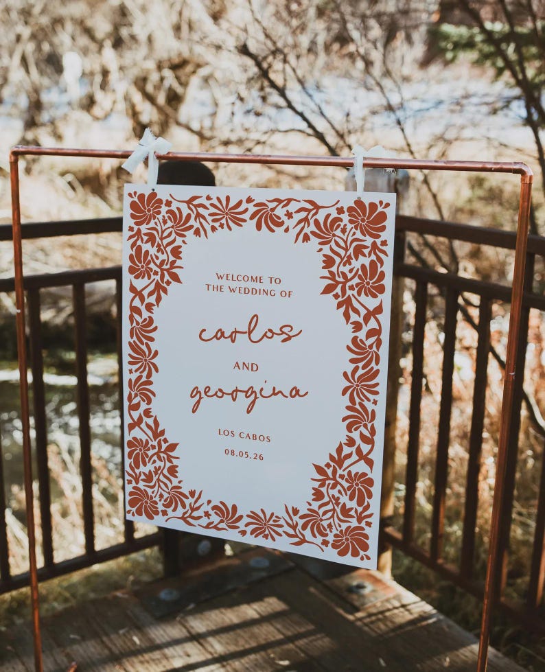 Talavera Modern Mexican Wedding Welcome Sign Template | BT1 - Etsy