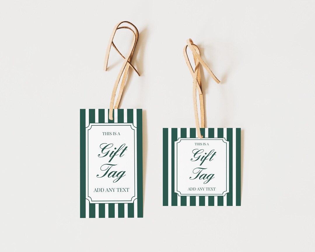 Country Club Baby Shower Gift Tags Template, Striped Preppy Party Thank ...